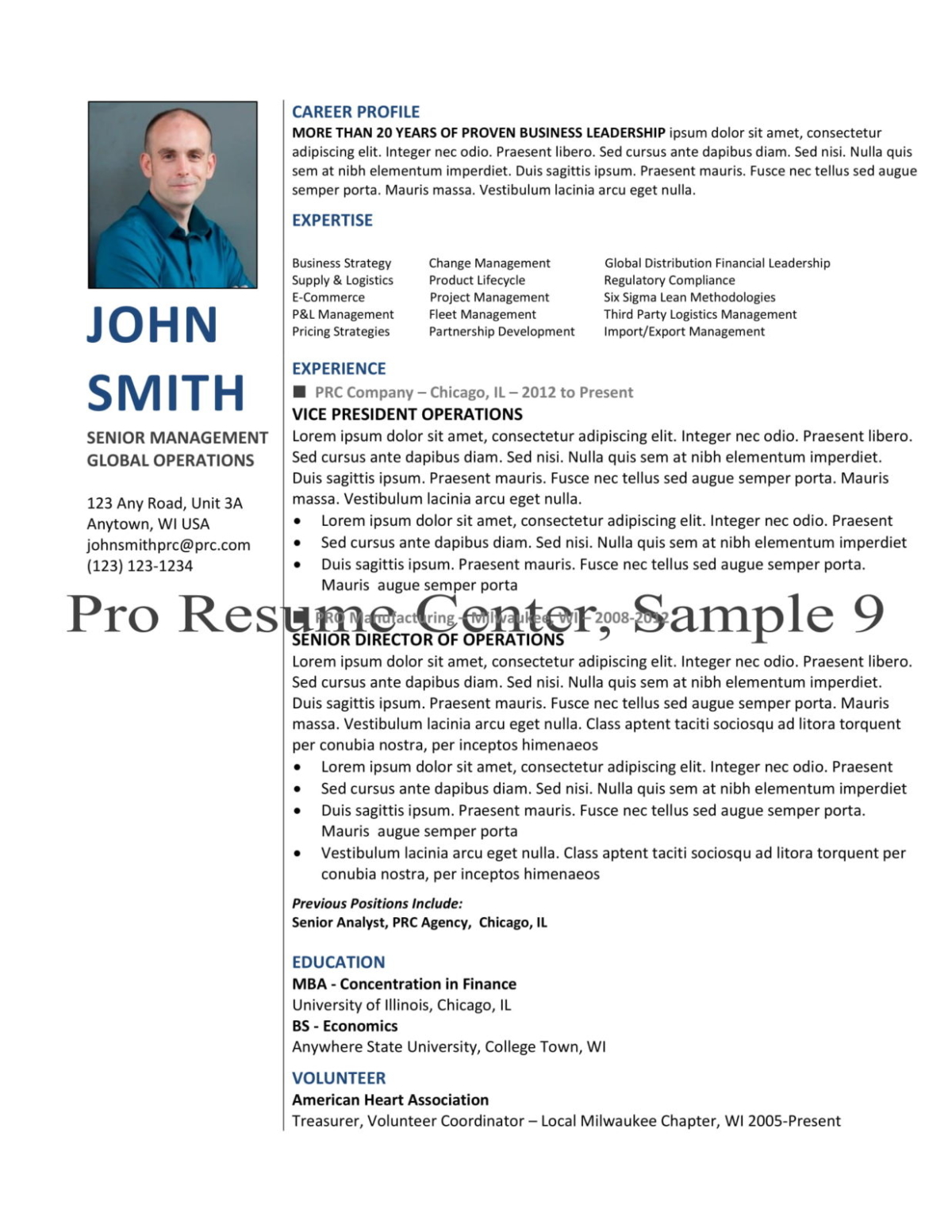 Resume Sample Gallery - Pro Resume Center